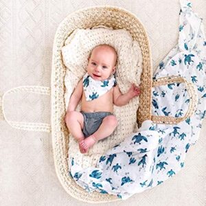 Bebe au Lait Oh So Soft Muslin Swaddle Blanket, Soft Muslin Design, Stylish Pattern - Sea Turtles , 47x47 Inch (Pack of 2)