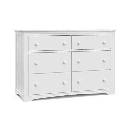 Graco Hadley 6 Drawer Double Dresser, 47.24x17.7x31.9 Inch (Pack of 1), White