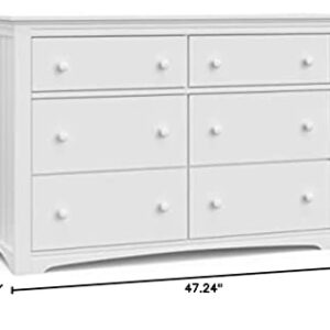 Graco Hadley 6 Drawer Double Dresser, 47.24x17.7x31.9 Inch (Pack of 1), White