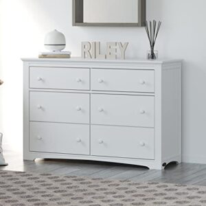 Graco Hadley 6 Drawer Double Dresser, 47.24x17.7x31.9 Inch (Pack of 1), White