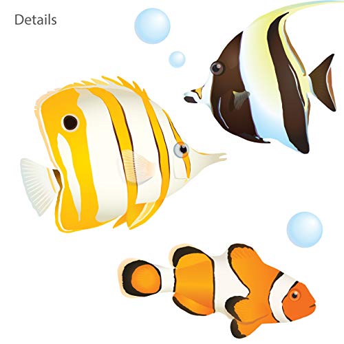 DECOWALL DS-8035 Coral Reef Fish Kids Wall Stickers Wall Decals Peel and Stick Removable Wall Stickers for Kids Nursery Bedroom Living Room (Small) décor