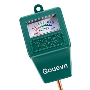 gouevn soil moisture meter, plant moisture meter indoor & outdoor, hygrometer moisture sensor soil test kit plant water meter for garden, farm, lawn (no battery needed)