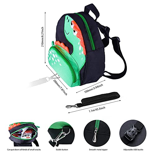 ibestby Toddler Backpack with Anti-Lost Harness Small Dinosaur Backpack Safety Leash for Boys and Girls Age 1-2 Years Old …