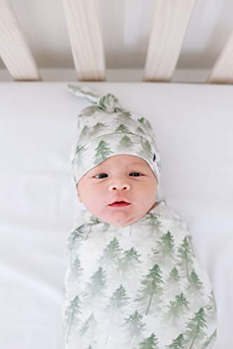 Copper Pearl Large Premium Knit Baby Swaddle Receiving Blanket Evergreen