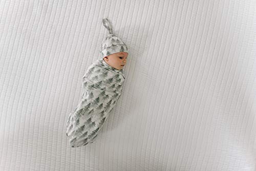 Copper Pearl Large Premium Knit Baby Swaddle Receiving Blanket Evergreen