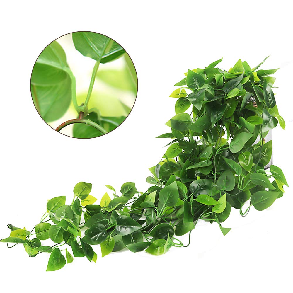 CEWOR 2pcs Artificial Hanging Plants 3.6ft Fake Ivy Vine Fake Ivy Leaves for Wall House Room Patio Indoor Outdoor Home Shelf Office Decor (No Baskets)