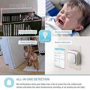 Lollipop Baby Camera with True Crying Detection, Smart Baby Monitor with Camera and Audio with Two Way Talk Back. an Ideal Gift for Baby Shower. Comes with Infrared Night Vision. (Turquoise)