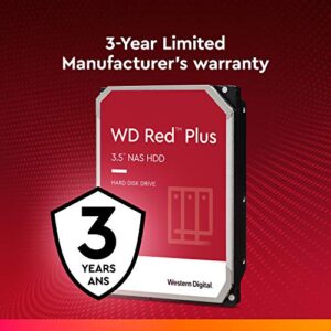 Western Digital 12TB WD Red Plus NAS Internal Hard Drive HDD - 5400 RPM, SATA 6 Gb/s, CMR, 256 MB Cache, 3.5" - WD120EFAX