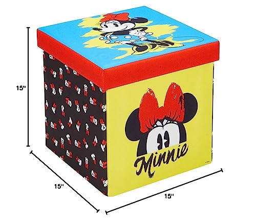 Disney Minnie Mouse Storage Ottoman, 15” Toy Box