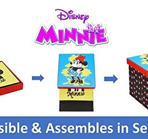 Disney Minnie Mouse Storage Ottoman, 15” Toy Box