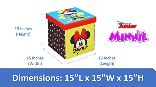 Disney Minnie Mouse Storage Ottoman, 15” Toy Box