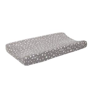 ed ellen degeneres starry night - soft plush velboa grey, white starburst, encouraging words changing pad cover, grey, white