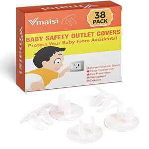 38 pieces clear outlet covers baby proofing - vmaisi electrical safety childproof plug protector - (clear, 38 pack)