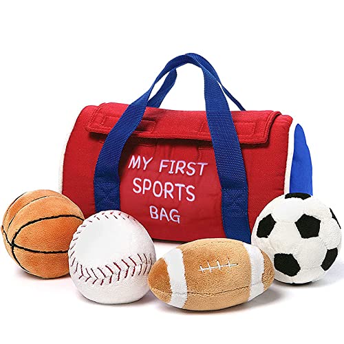 Obami My First Sports Bag Baby, 4 Tiny Cloth Balls, Interesting and Rich Sport Balls for Early Education Baby Toy