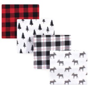 hudson baby unisex baby cotton flannel receiving blankets, moose, one size