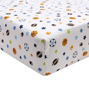 nursery crib bedding sheet for baby boy arrow/animal/sports fitted crib sheet (sports 2)