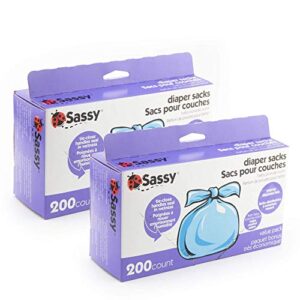 sassy disposable diaper sacks, 200 count (pack of 2)