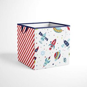 bacati space multicolor nursery/kids room storage (small tote)