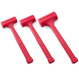 3-piece premium dead blow hammer and unicast mallet set - include 16-oz (1 lb), 32-oz (2 lb) and 48-oz (3 lb) | rebound resistant, non-marring and non-sparking design