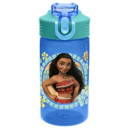 Zak Designs Moana Dinnerware Set Includes Plate, Bowl, Water Bottle, and Utensil Tableware, Made of Durable Material and Perfect for Kids (Moana and Maui, 5 Piece Set, BPA Free)