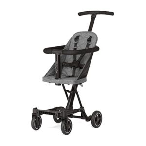 dream on me lightweight and compact coast rider stroller with one hand easy fold, adjustable handles and soft ride wheels, grey