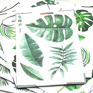 Leaf Wall Decals, H2MTOOL 64 PCS Removable Tropical Plants Tree Leaves Stickers for Kids Nursery Room Decor