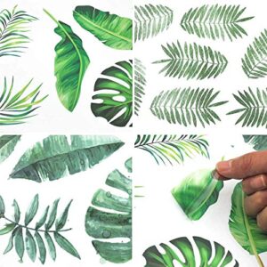 Leaf Wall Decals, H2MTOOL 64 PCS Removable Tropical Plants Tree Leaves Stickers for Kids Nursery Room Decor