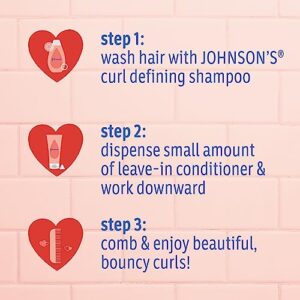 Johnson's Curl Defining Tear-Free Kids' Leave-in Conditioner with Shea Butter, Paraben-, Sulfate- & Dye-Free Formula, Hypoallergenic & Gentle for Toddlers' Hair, 6.8 fl. Oz