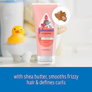 Johnson's Curl Defining Tear-Free Kids' Leave-in Conditioner with Shea Butter, Paraben-, Sulfate- & Dye-Free Formula, Hypoallergenic & Gentle for Toddlers' Hair, 6.8 fl. Oz