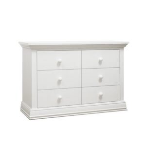 sorelle furniture modesto baby double dresser – white dresser for nursery, kids bedroom furniture, baby dresser drawers, storage for child’s room with drawers, nursery furniture for infant-white