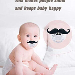 Baby Funny Pacifier Cute Kissable Mustache Pacifier for Babies and Toddlers Unisex - 0-6 Months Baby Orthodontic Mustache Pacifier BPA Free -Pack of 2 Black