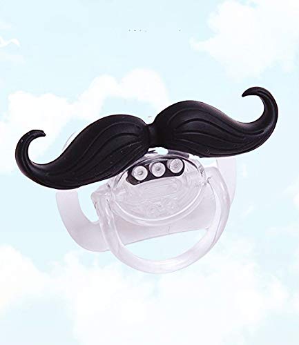 Baby Funny Pacifier Cute Kissable Mustache Pacifier for Babies and Toddlers Unisex - 0-6 Months Baby Orthodontic Mustache Pacifier BPA Free -Pack of 2 Black