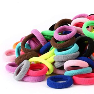 qarwayoc baby hair ties, cotton toddler hair ties for girls and kids, kids seamless hair bands, girls elastic ponytail holders (diameter 1 inch and assorted colors) by qarwayoc