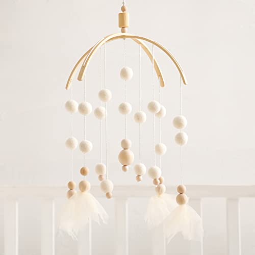 Baby Mobile 100% Felt Ball Bed Bell Mobile Crib Jewelry Creative Pendant Toy Wooden Wind Chime Nursery Decoration