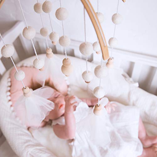 Baby Mobile 100% Felt Ball Bed Bell Mobile Crib Jewelry Creative Pendant Toy Wooden Wind Chime Nursery Decoration