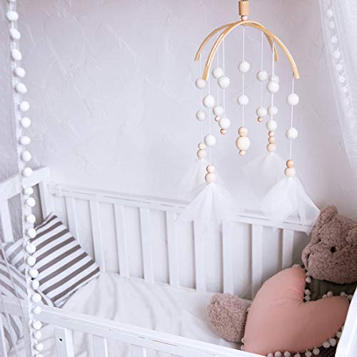 Baby Mobile 100% Felt Ball Bed Bell Mobile Crib Jewelry Creative Pendant Toy Wooden Wind Chime Nursery Decoration