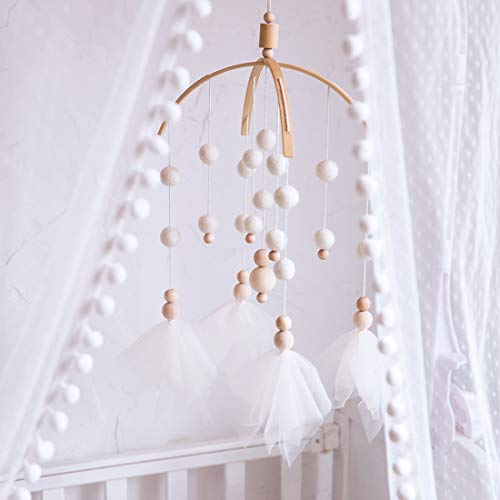 Baby Mobile 100% Felt Ball Bed Bell Mobile Crib Jewelry Creative Pendant Toy Wooden Wind Chime Nursery Decoration