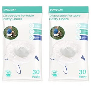 [60 counts] disposable potty liners compatible with oxo tot 2-in-1 go potty, potty refill bags for toddler travel, universal potty bags fit most potty chairs