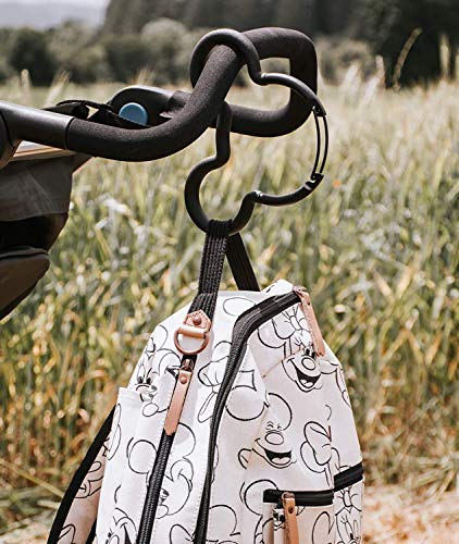 Petunia Pickle Bottom Mickey Mouse Stroller Hook | Rose Gold | For all strollers or shopping carts | For carrying diaper bags, book bags, and purses | Disney Fun