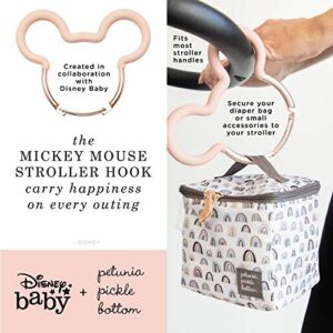 Petunia Pickle Bottom Mickey Mouse Stroller Hook | Rose Gold | For all strollers or shopping carts | For carrying diaper bags, book bags, and purses | Disney Fun