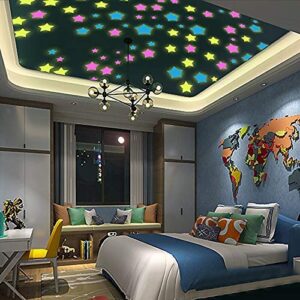 Stars Stickers for Ceiling, Adhesive 200PCS 3D Glowing Stars,Luminous Stars Stickers for Kids Bedroom Decor,Wall Stickers (Stars)