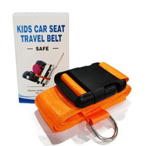 car seat travel belt to suitcase,car seat travel strap to convert kid car seat and carry-on luggage to airport car seat stroller carrier,safe travel solution for transport car seat (orange)