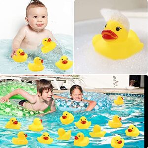 50-Pieces Float & Squeak Mini Rubber Duck Baby Bath Ducky Sound Shower Toys for Kids