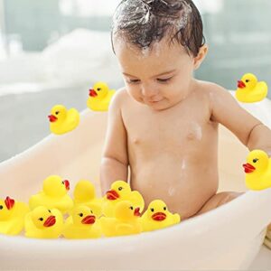 50-Pieces Float & Squeak Mini Rubber Duck Baby Bath Ducky Sound Shower Toys for Kids