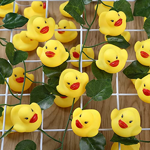 50-Pieces Float & Squeak Mini Rubber Duck Baby Bath Ducky Sound Shower Toys for Kids