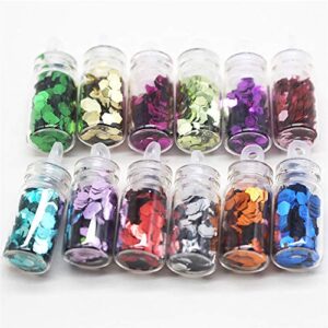 Extra Fine Glitter for Tumblers, Glitter and Sequins for Tumblers, Epoxy Tumbler Supplies 48 Pack Bulk Bottles Kit 5ml Each