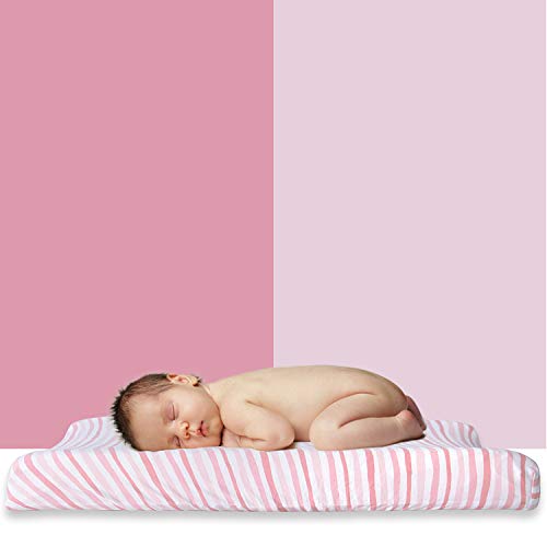 Baby Changing Pad Cover Cotton, Diaper Changing Pad Cover 2 Pack, Ultra Soft Pink Changing Pad Covers for Girls, 32''×16'' Changing Table Sheets, Super Breathable & Stretchy