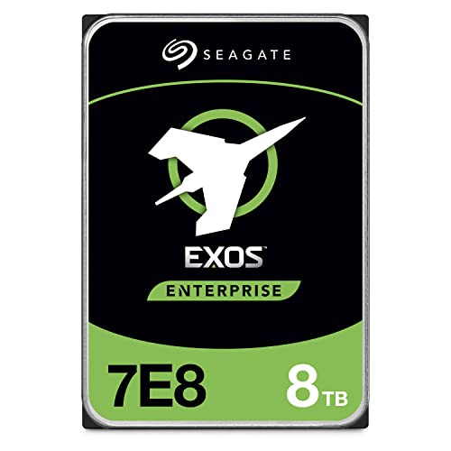 Seagate Exos 7E8 8TB Internal Hard Drive HDD – CMR 3.5 Inch 6Gb/s 7200 RPM 128MB Cache for Enterprise, Data Center – Frustration Free Packaging (ST8000NM000A)