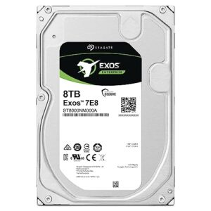 Seagate Exos 7E8 8TB Internal Hard Drive HDD – CMR 3.5 Inch 6Gb/s 7200 RPM 128MB Cache for Enterprise, Data Center – Frustration Free Packaging (ST8000NM000A)