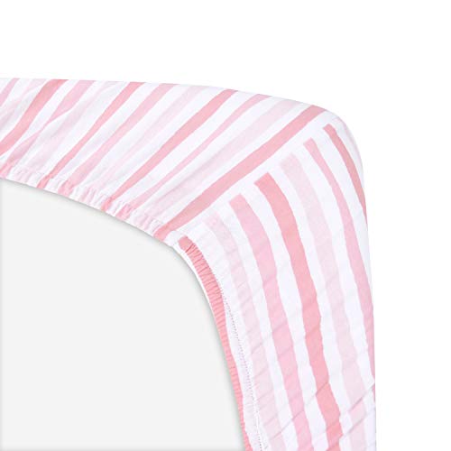 Pack n Play Playard Mattress Sheets 2 Pack, 100% Jersey Cotton Stretchy Portable Mini Crib Sheets or Playpen Sheets, Ultra Soft Breathable Pack n Play Mattress Cover for Baby